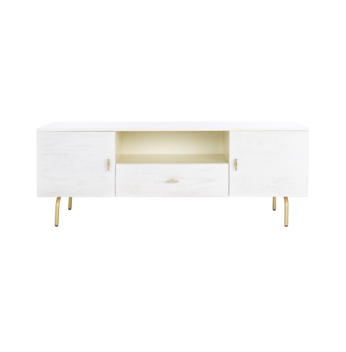 Click here for Genevieve Media Stand - Cream/white washed prices