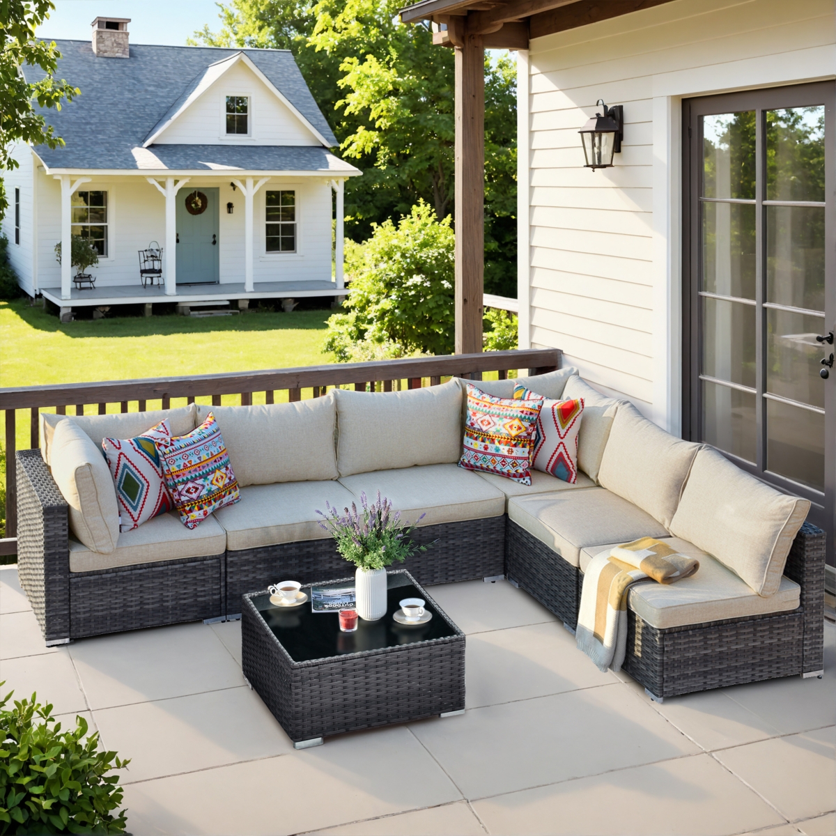 Click here for Xizzi 7-Piece Patio Furniture Outdoor Sofa Sets wi... prices