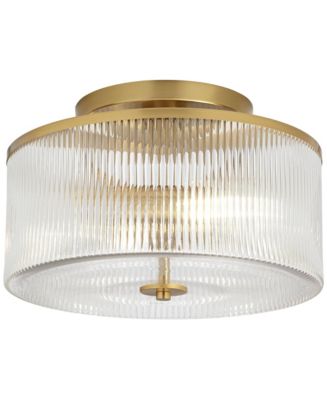 Possini Euro McKenzie 14"W Warm Brass 2-Light Ceiling Light - Possini ...