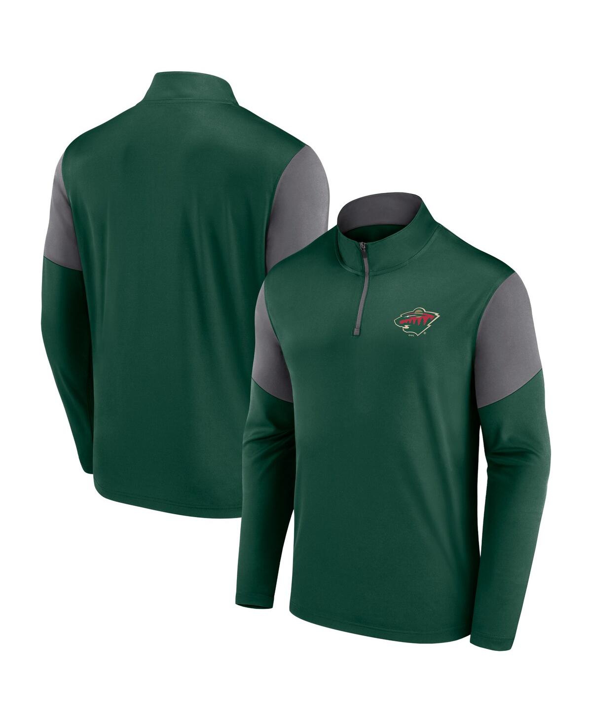Click here for Fanatics Mens Green Minnesota Wild Logo Quarter-Zi... prices