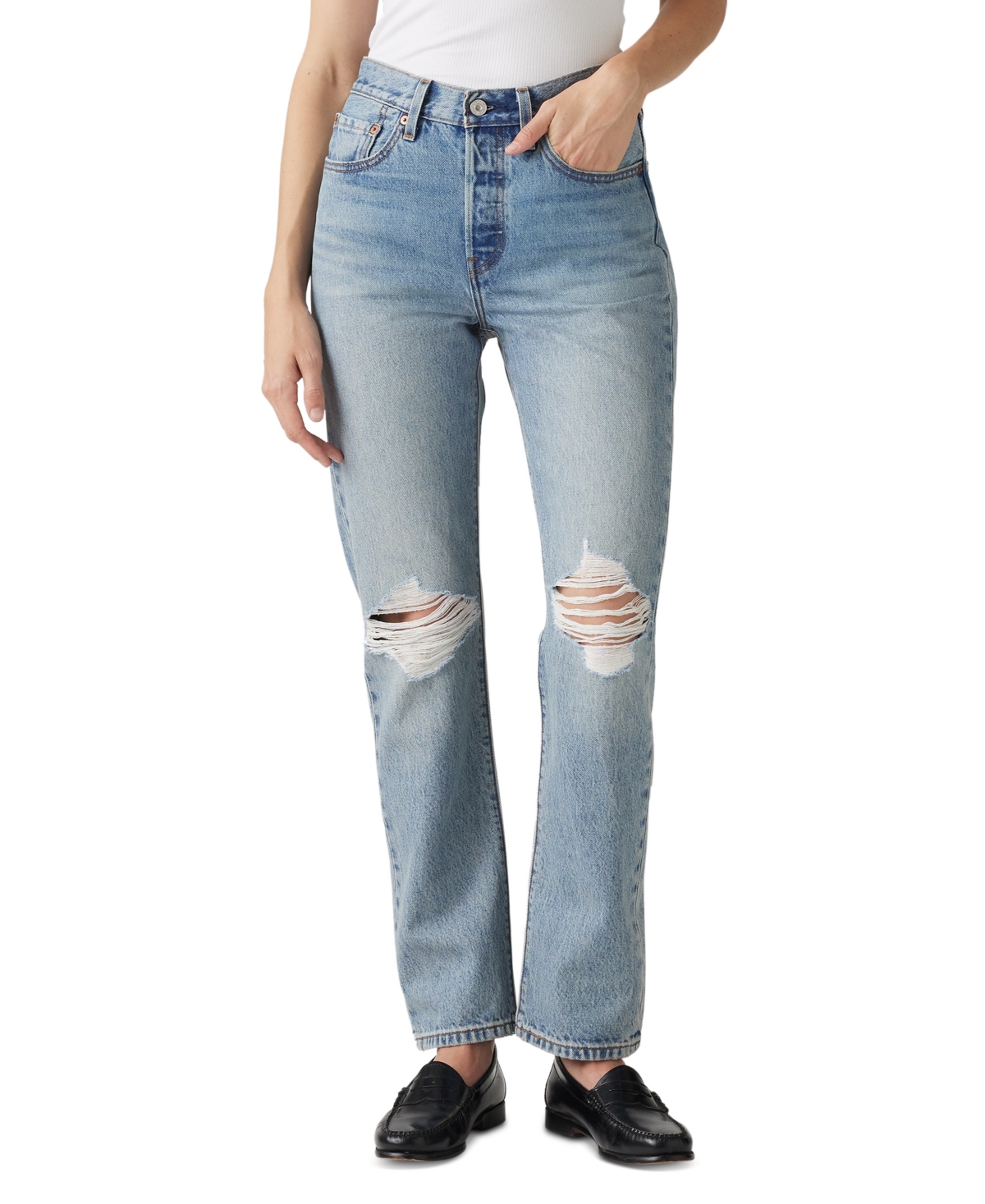 Click here for Levis Womens 501 Original-Fit Straight-Leg Jeans -... prices