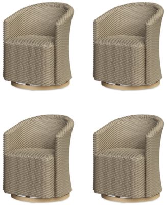 Reid Outdoor Dining 4pc Swivel Chair Set, Created for Macy's - Macy's