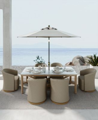 Reid Outdoor Dining 7pc Set (Rectangular Table & 6 Swivel Chairs ...