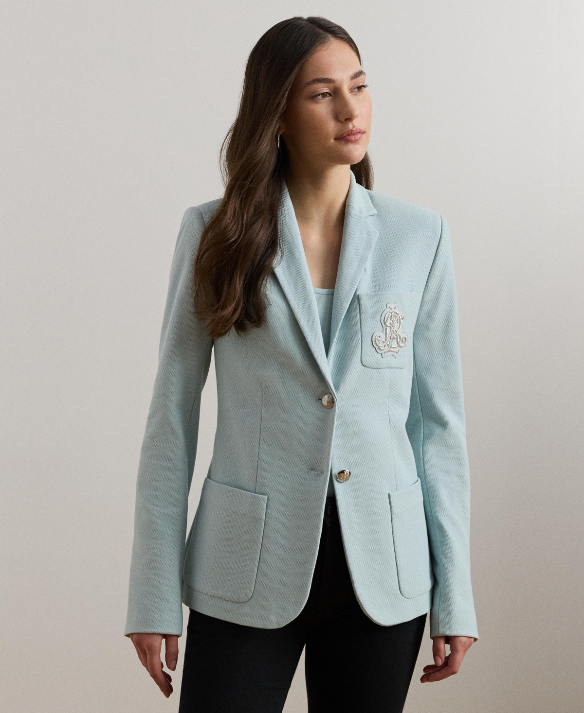 Click here for Lauren Ralph Lauren Bullion Jacquard Blazer - Aqua... prices