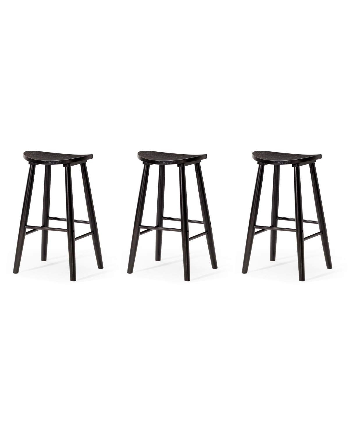 Click here for Maven Lane Luna Counter Stool in Rustic Black Wood... prices