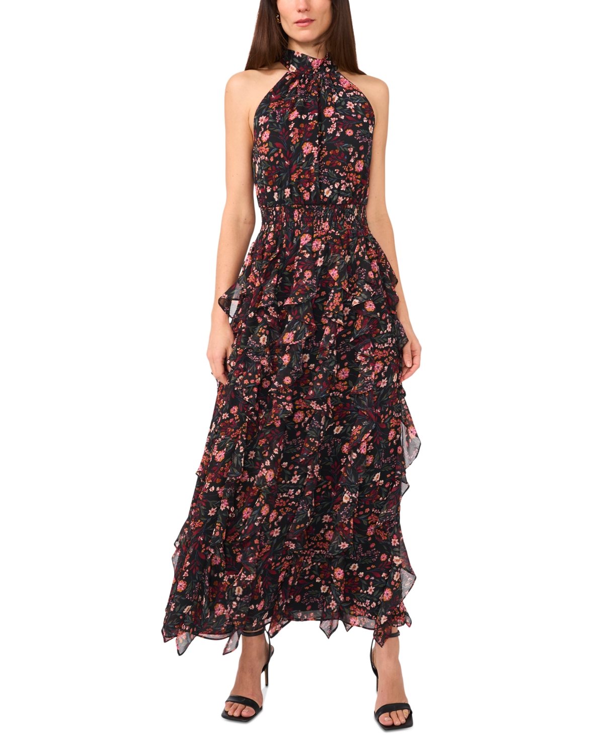 Click here for 1.state Womens Halter Mock Neck Ruffled Maxi Dress... prices