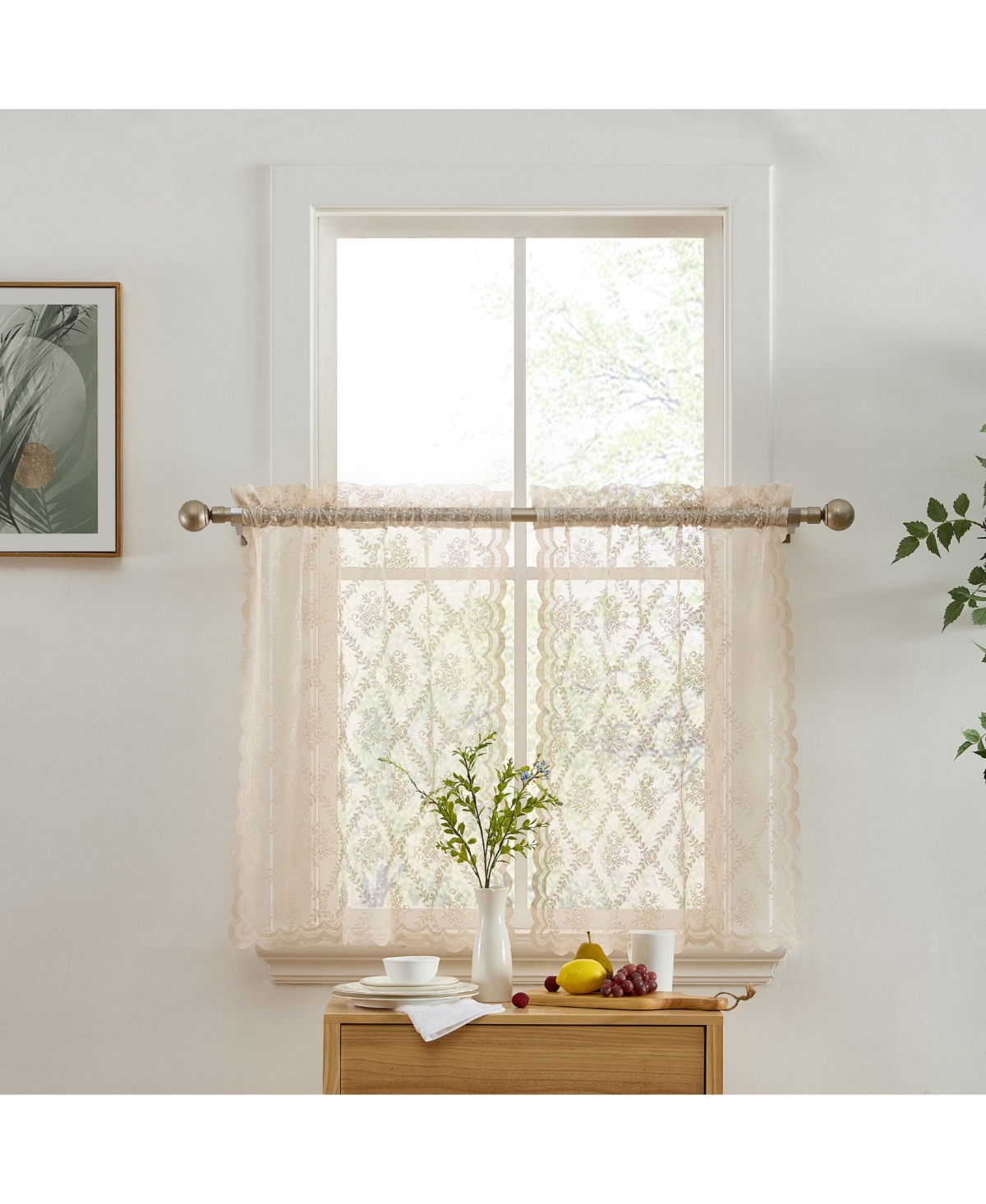 Click here for Hlc.me Isabella Floral Rod Pocket Lace Semi Sheer... prices