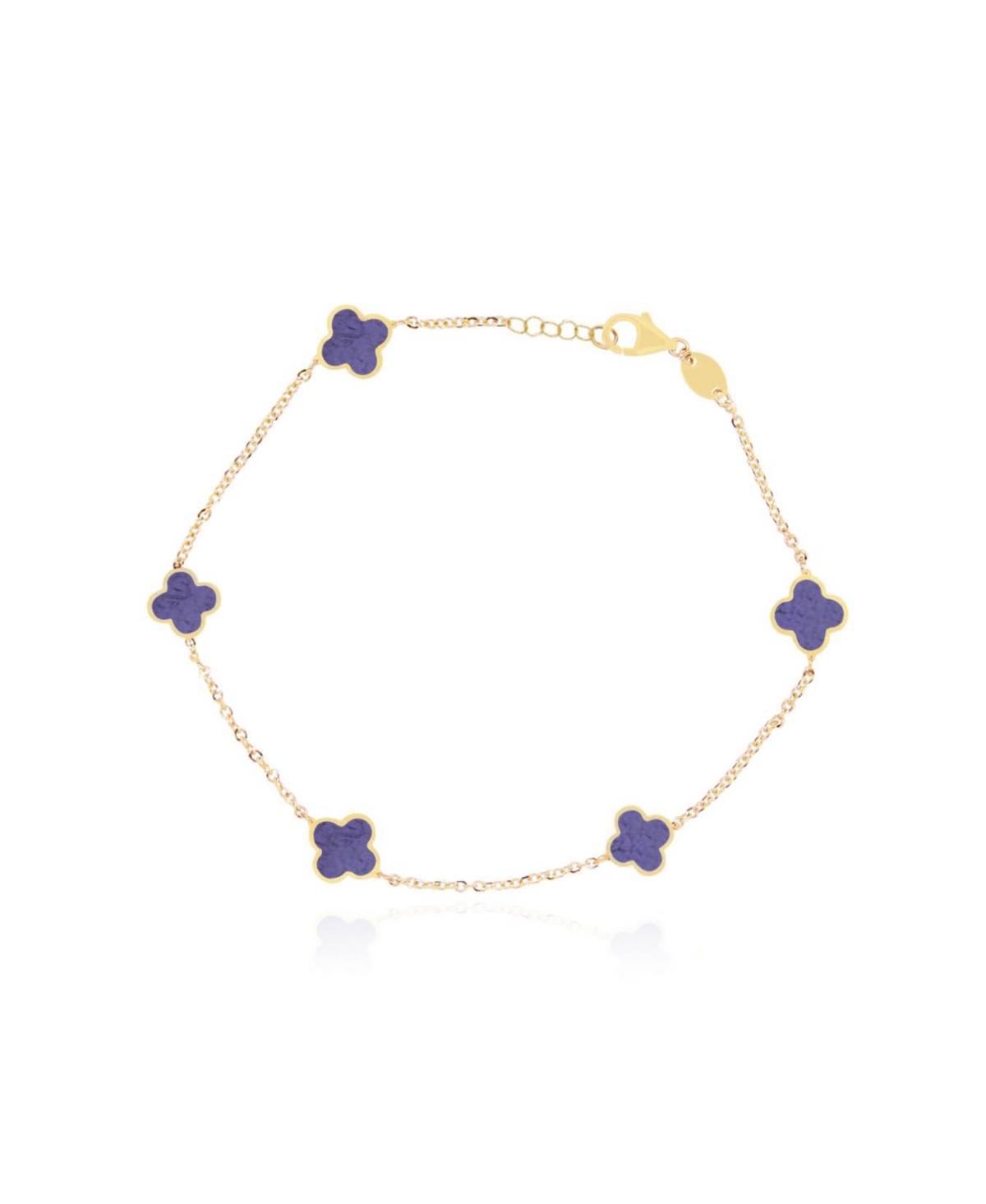 Click here for The Lovery Mini Amethyst Clover Bracelet 14K Gold... prices