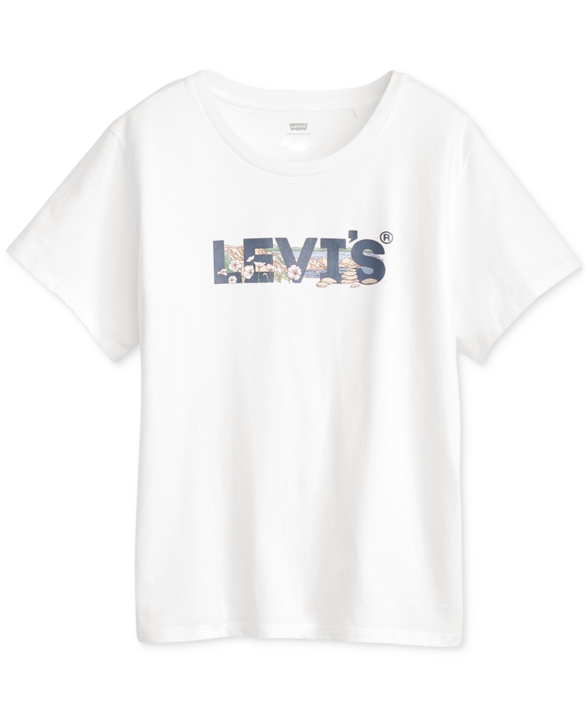 Click here for Levis Trendy Plus Size Perfect Logo Cotton T-Shirt... prices