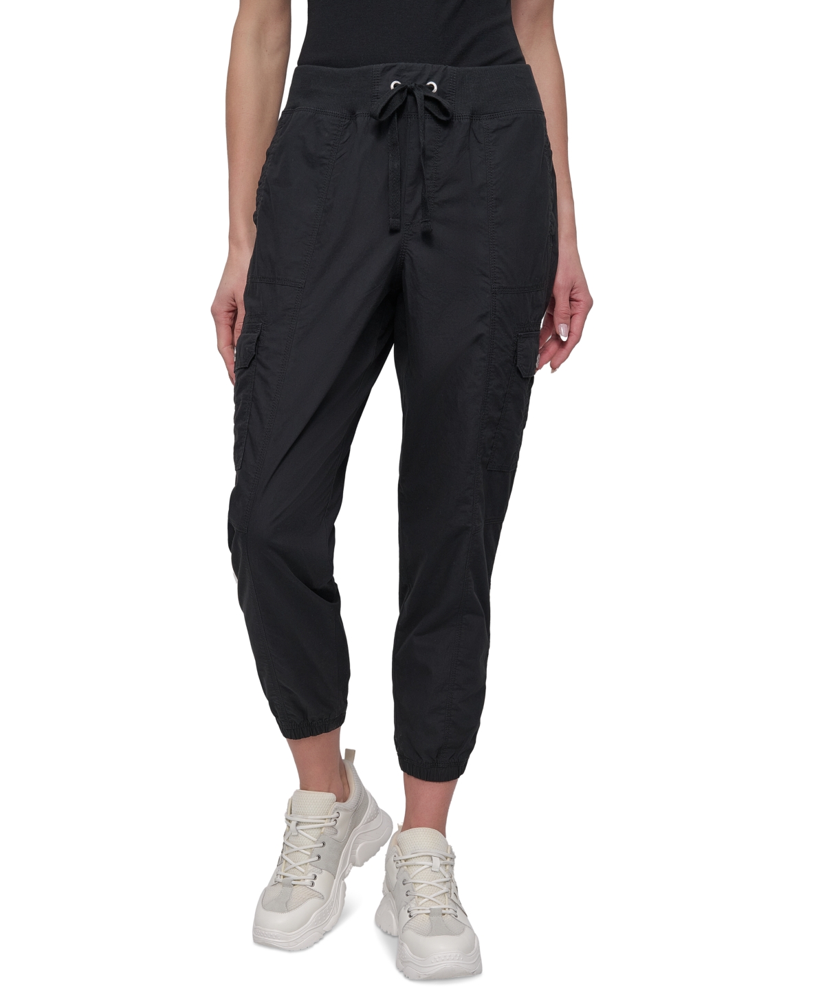 Click here for Dkny Sport Womens Cotton Ribbed-Waist Jogger Cargo... prices