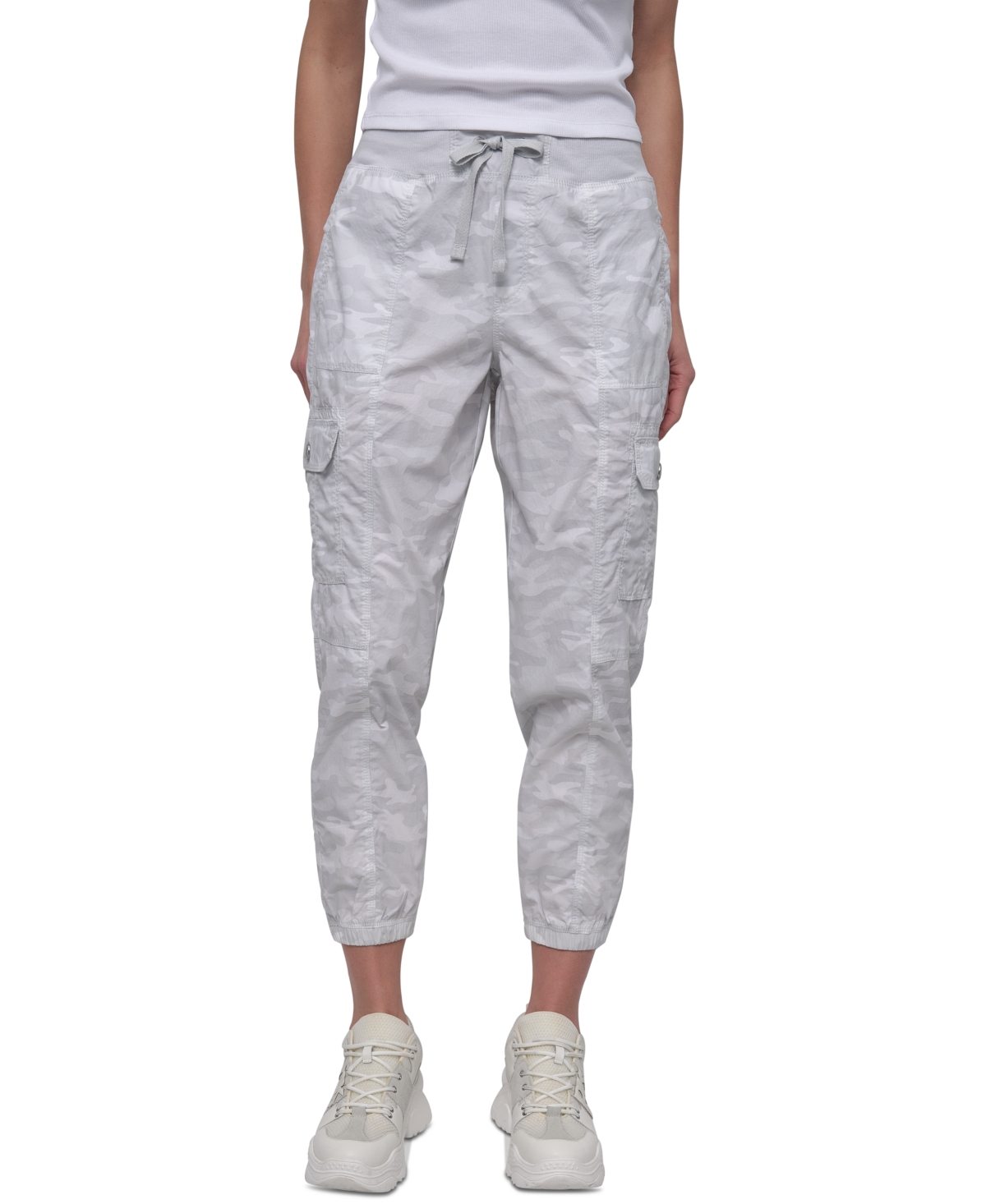 Click here for Dkny Sport Womens Cotton Ribbed-Waist Jogger Cargo... prices
