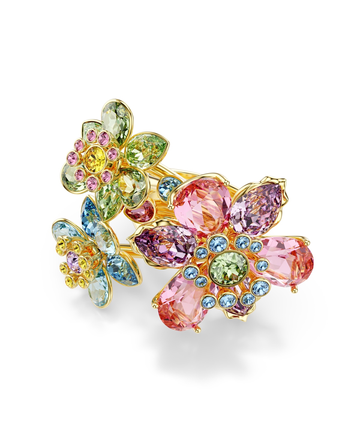 Click here for Swarovski Idyllia Gold-Tone Plated Flower Ring - M... prices