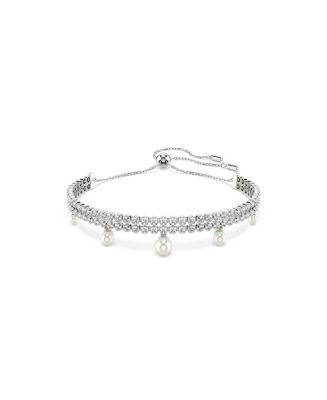Ariana Grande x Swarovski® Round Cut White Rhodium Plated Bracelet - Macy's