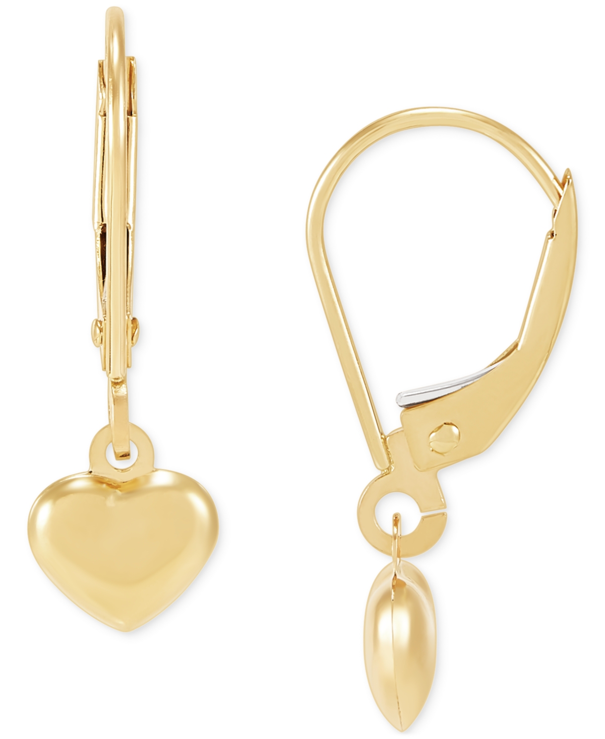 Click here for Small Heart Drop Earrings in 14k Yellow Gold - Gol... prices
