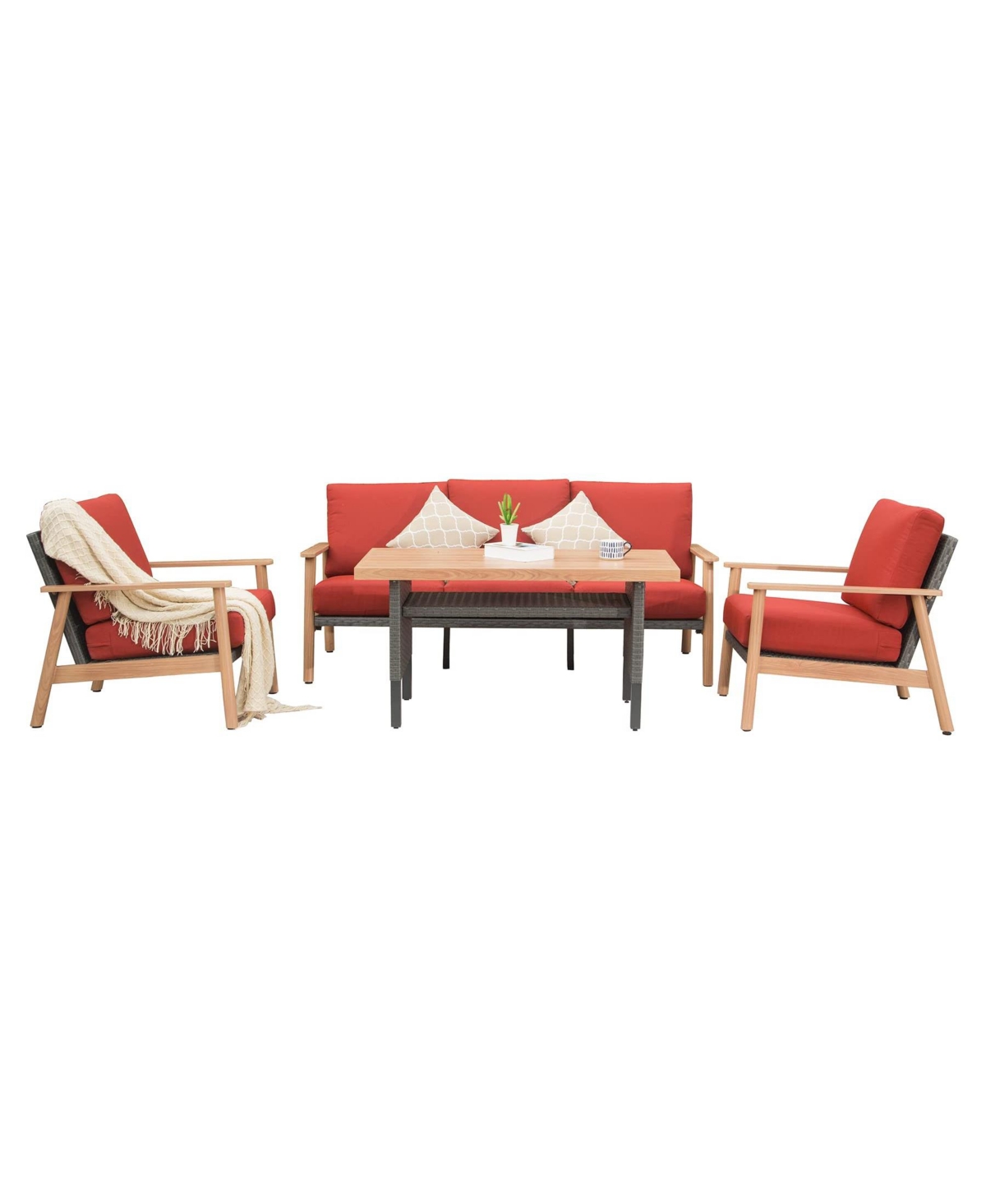 Click here for Mondawe Outdoor Wicker Patio Furniture Sets 4 Piec... prices