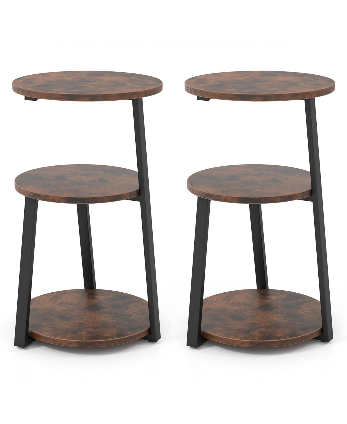 Click here for 3-Tier Round Accent Side Table with Open Storage S... prices