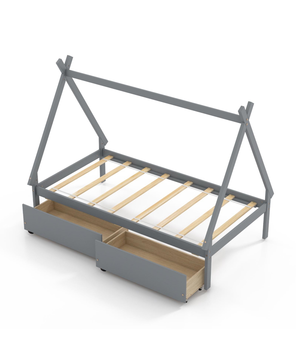 Click here for Wooden Tent Platform House Bed with 2 Drawers - Gr... prices