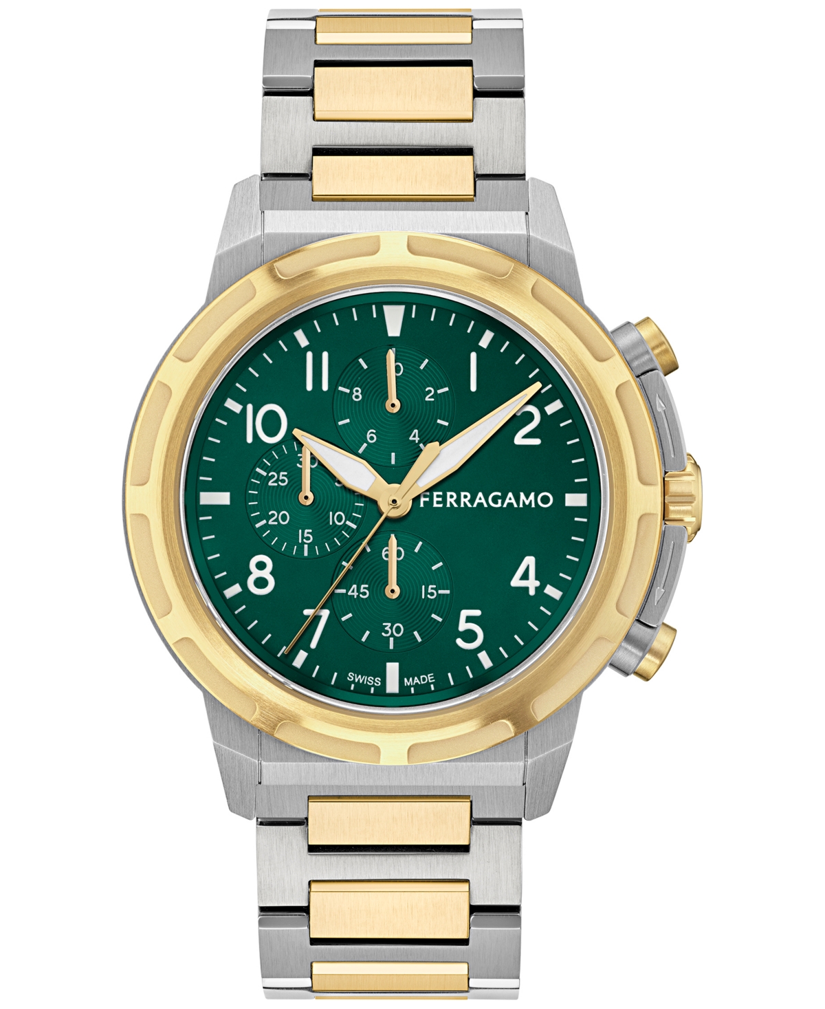 Click here for Ferragamo Mens Swiss Chronograph Sport Two-Tone St... prices