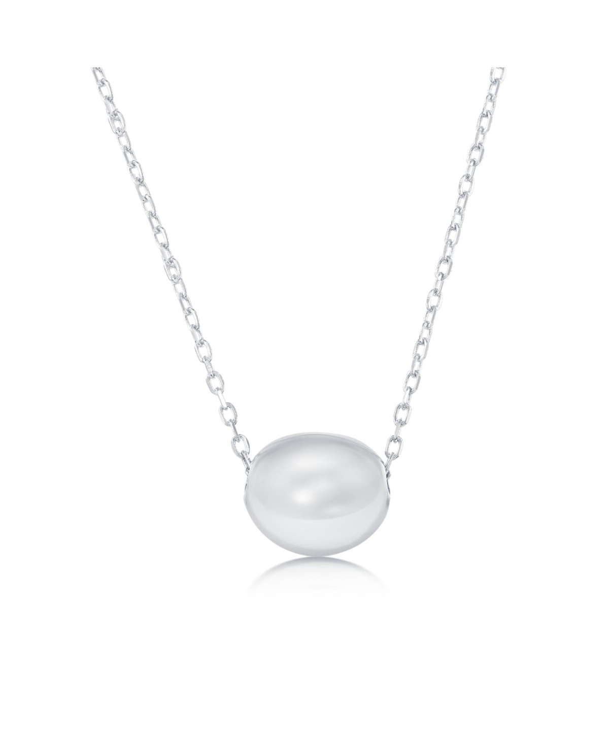 Click here for Sterling Silver  Polished Bead Necklace - Silver prices