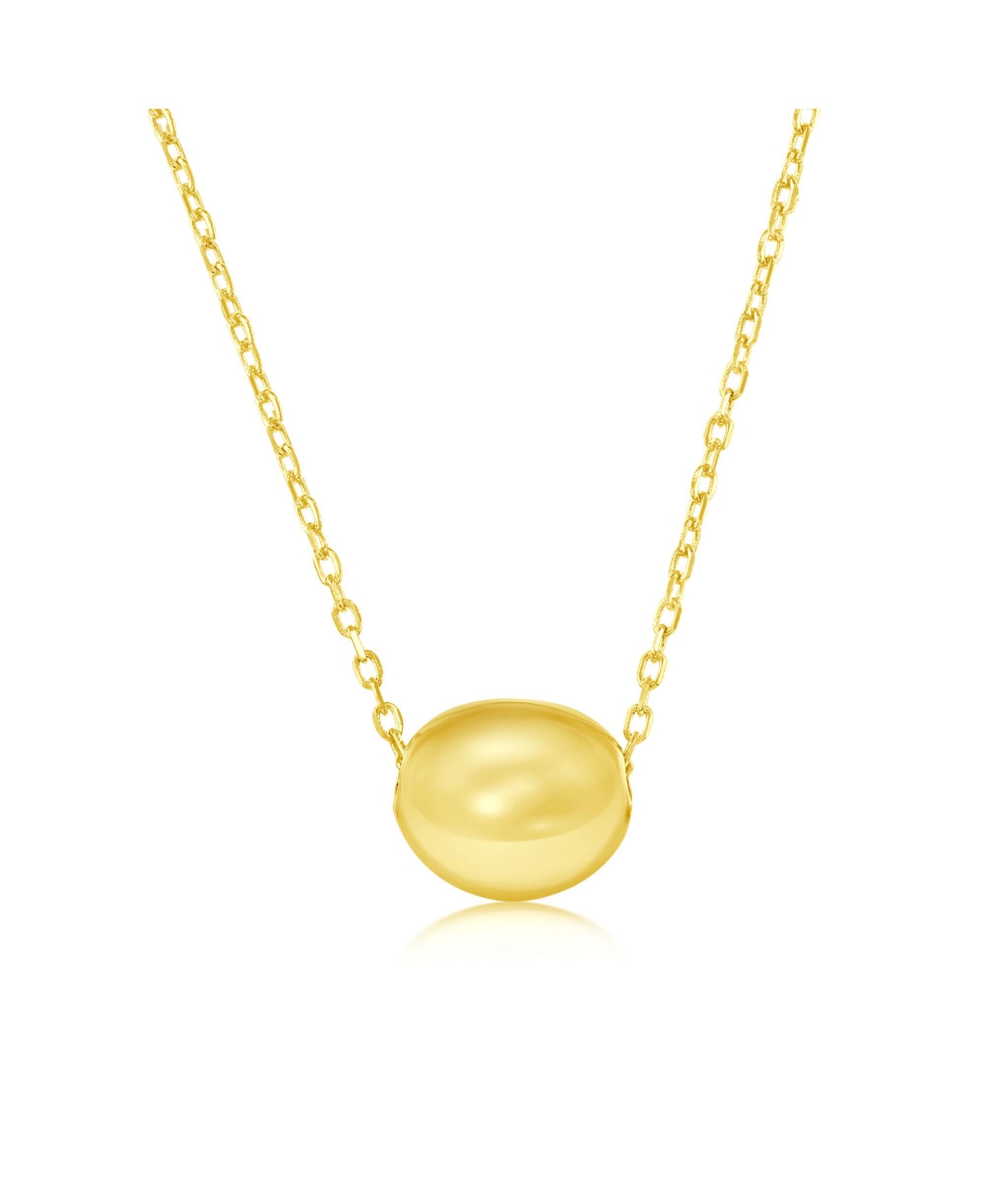 Click here for Sterling Silver  Polished Bead Necklace - Gold prices