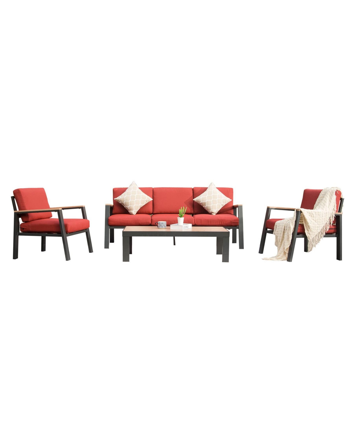 Click here for Mondawe 4 Pieces Aluminum Outdoor Patio Furniture... prices