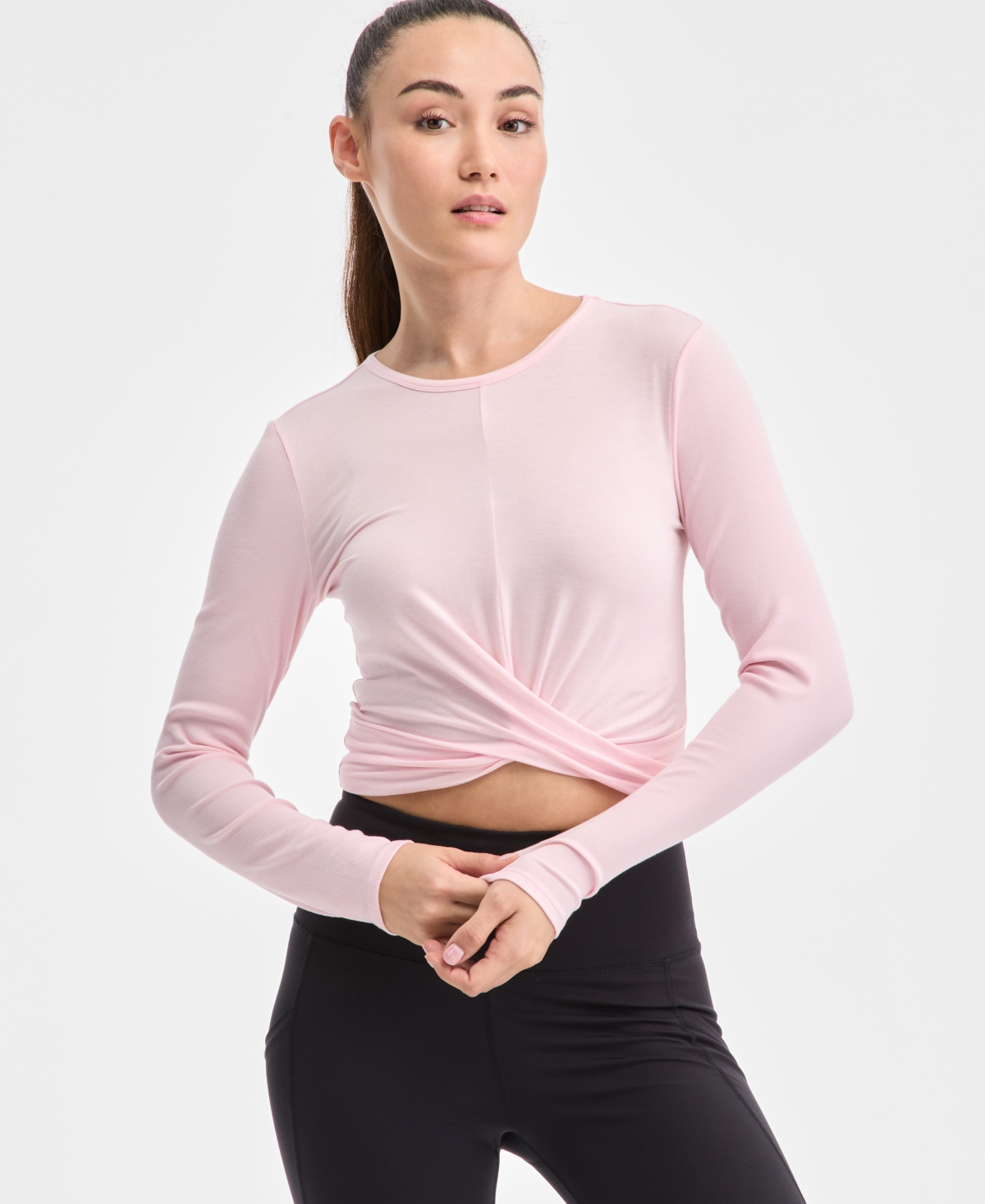 Click here for Id Ideology Womens Soft Rib Long-Sleeve Top  Exclu... prices