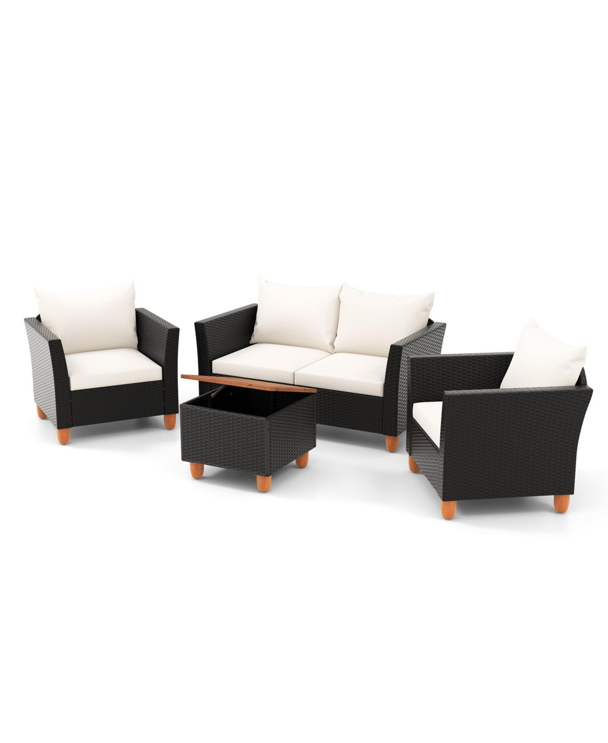 Click here for 4 Piece Outdoor Conversation Set with Storage Coff... prices