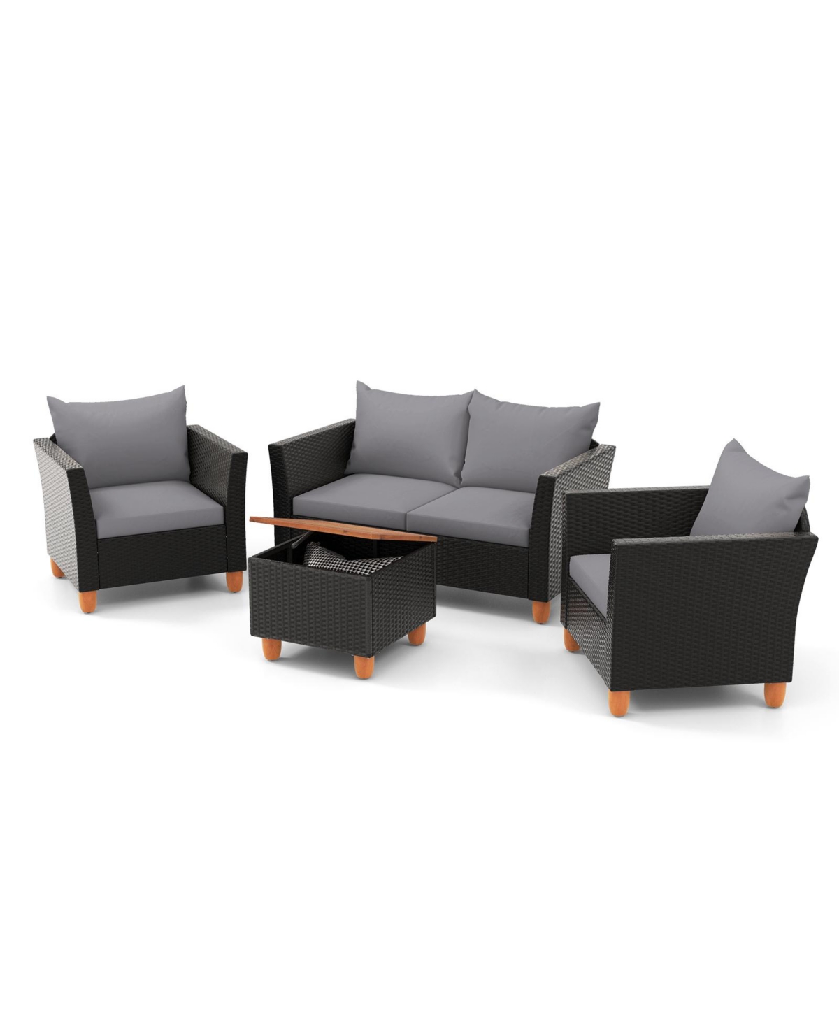 Click here for 4 Piece Outdoor Conversation Set with Storage Coff... prices