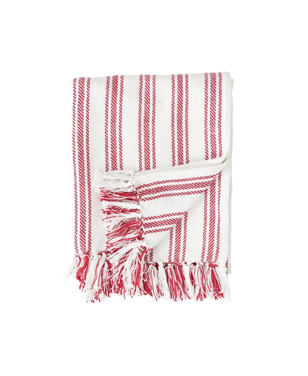 Click here for C&F Home Red & White Ticking Stripe Cotton Woven F... prices