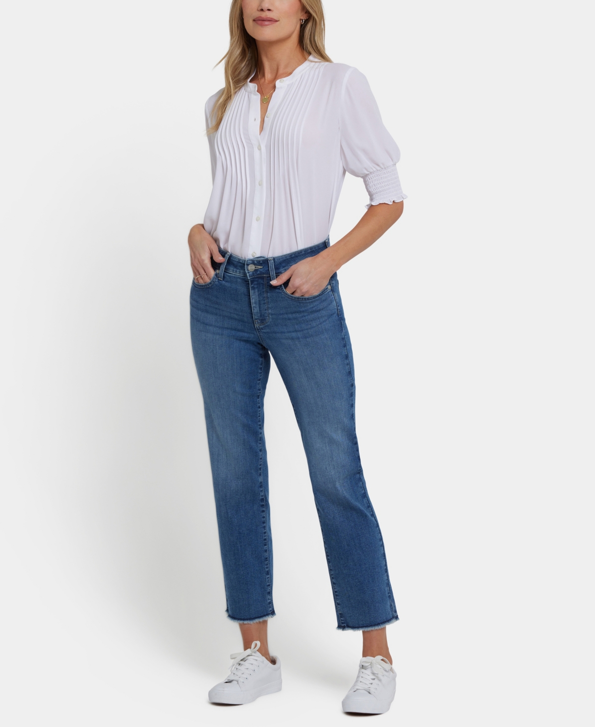 Click here for Nydj Womens Marilyn Straight Ankle Frayed Hem Jean... prices