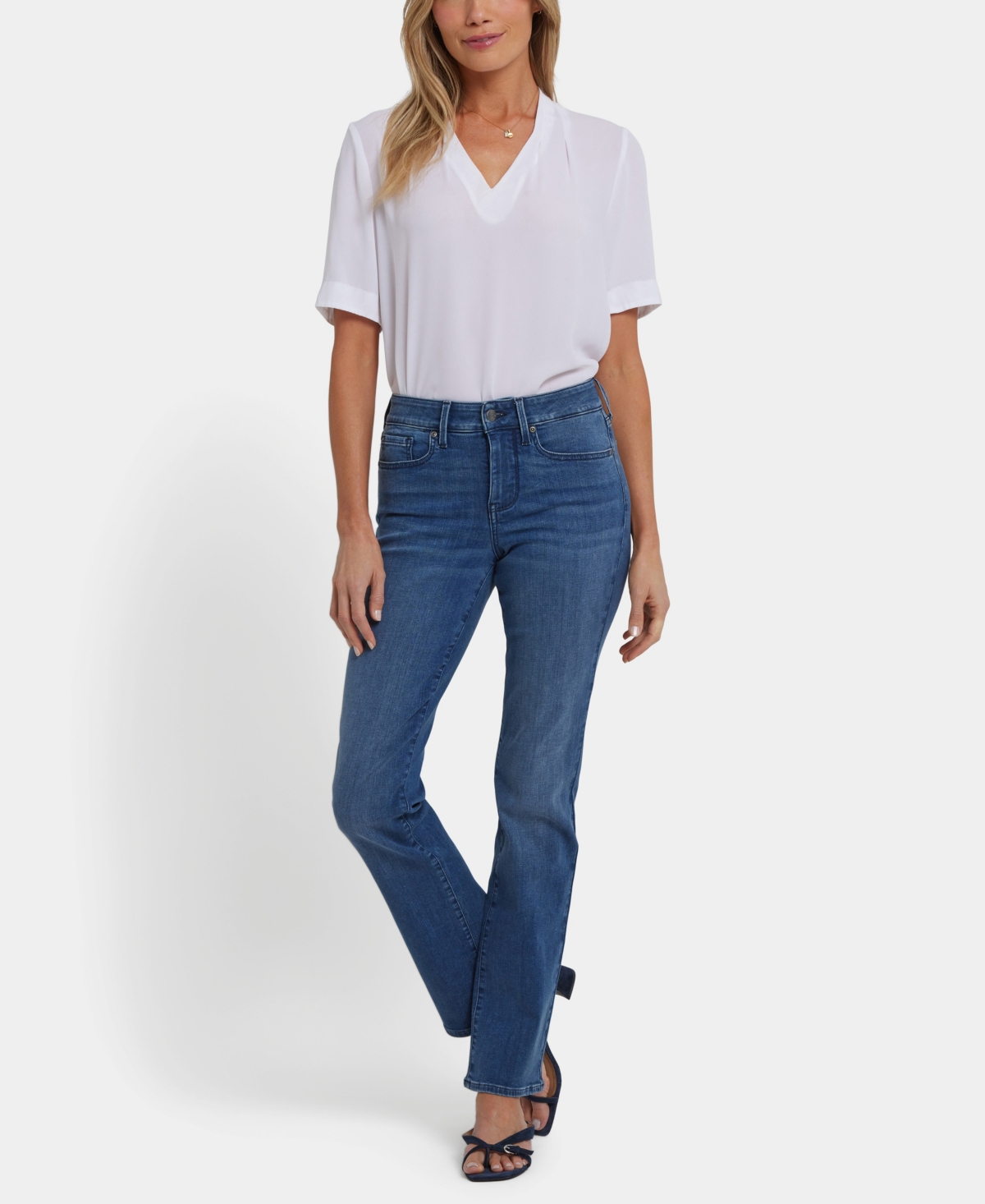 Click here for Nydj Womens Marilyn Straight Jeans - Mission Blue prices