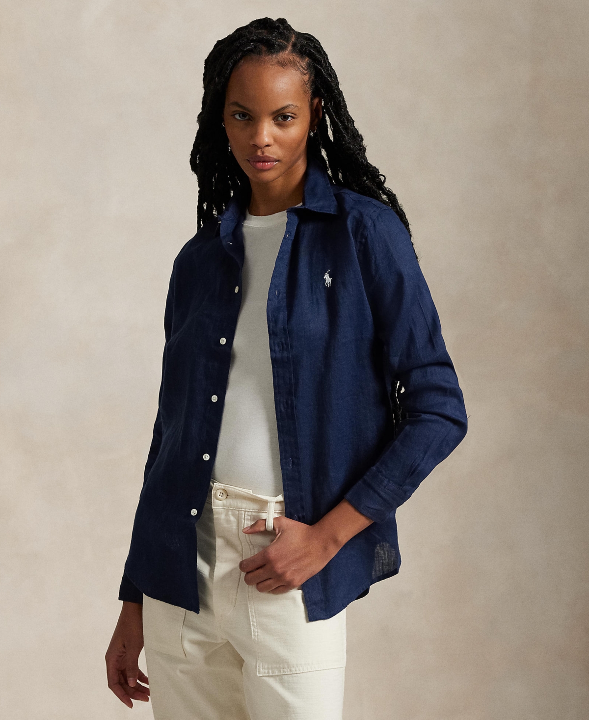 Click here for Polo Ralph Lauren Womens Classic-Fit 100 Linen Shi... prices