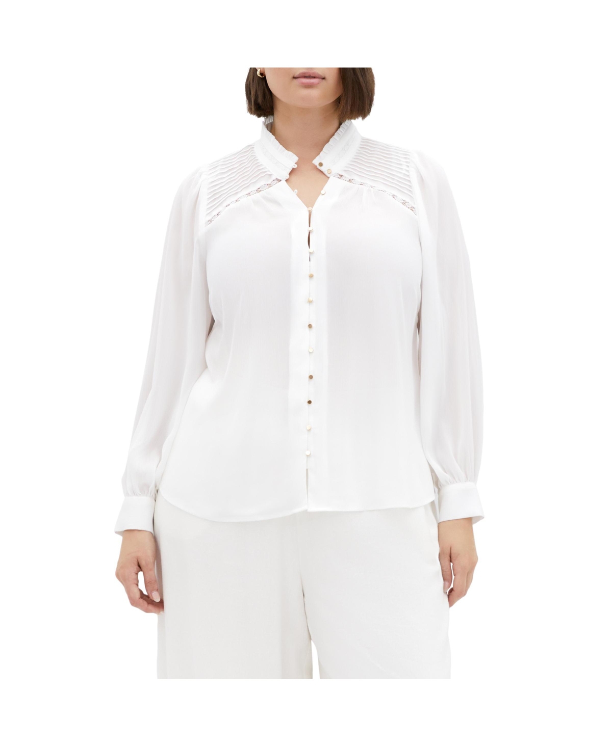 Click here for Plus Size Florence Shirt - Ivory prices