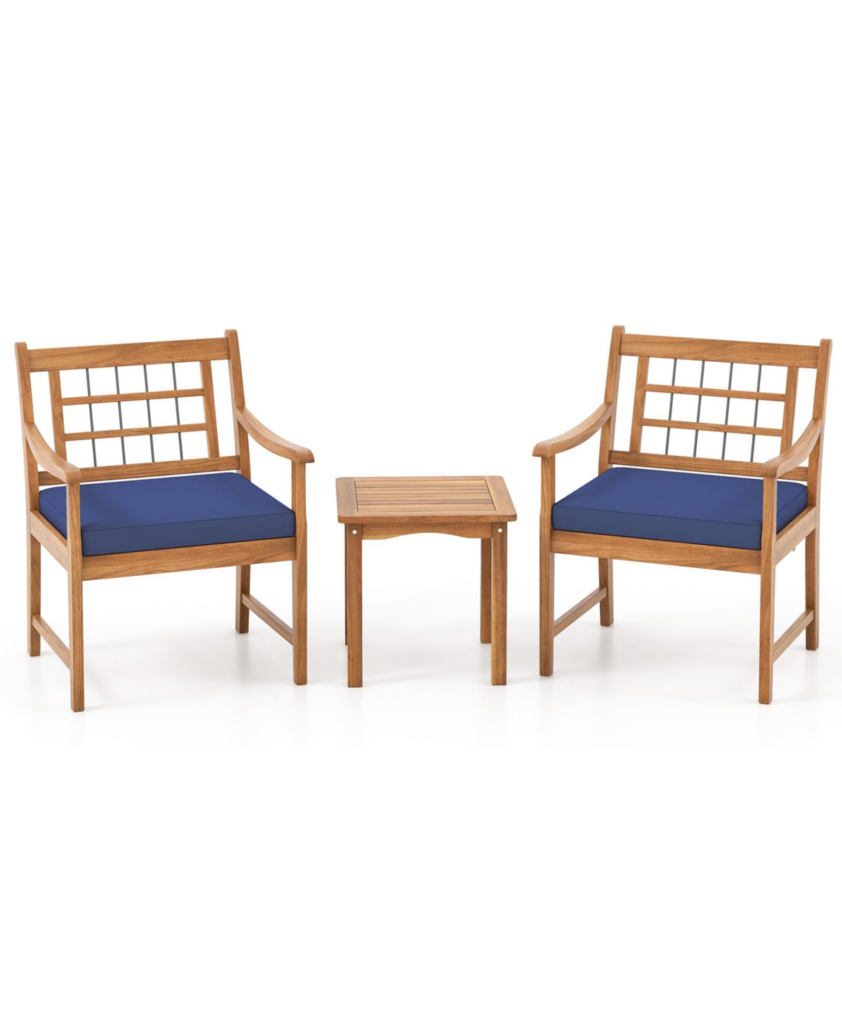 Click here for 3 Piece Wood Patio Furniture Set with Seat Cushion... prices