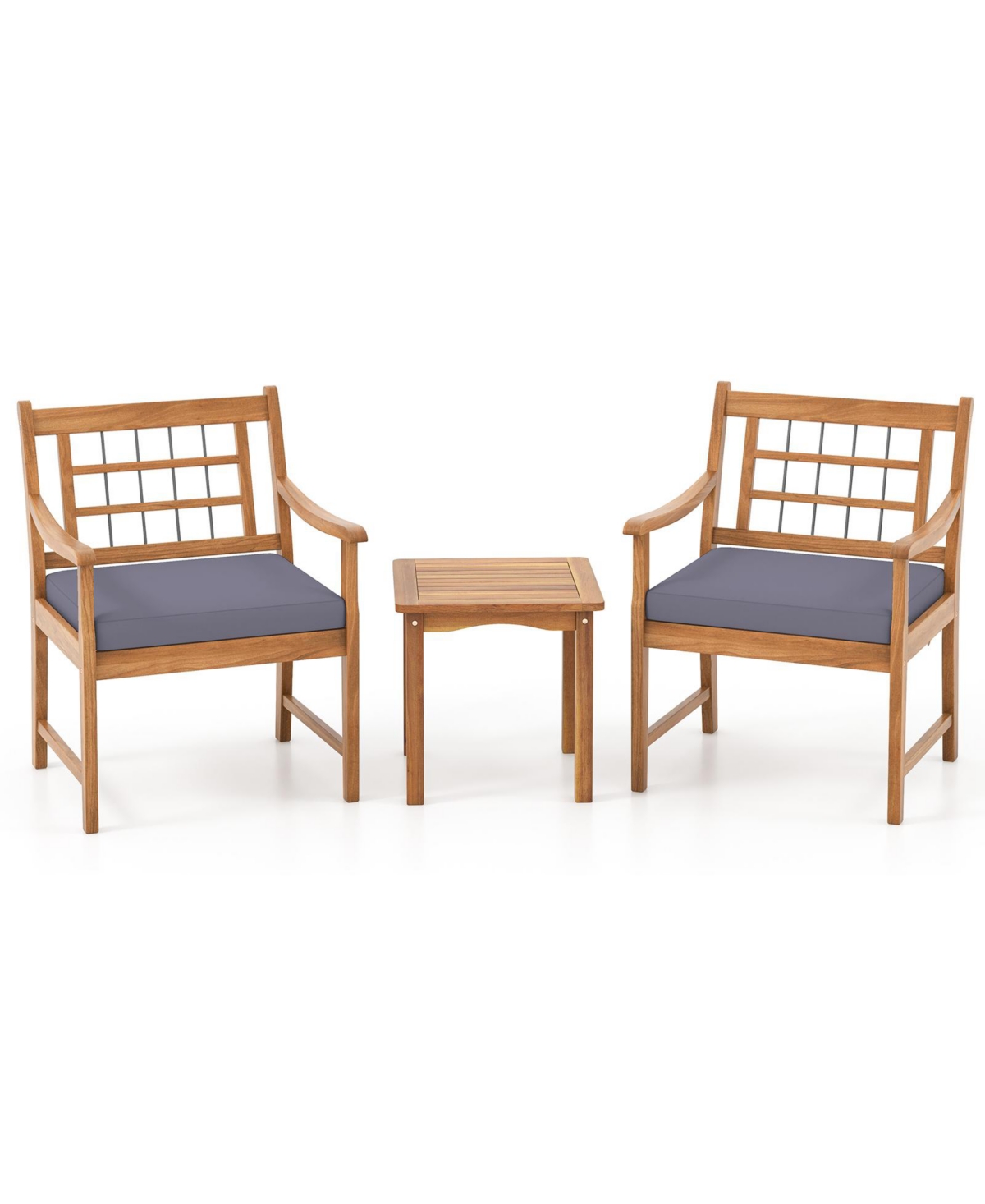 Click here for 3 Piece Wood Patio Furniture Set with Seat Cushion... prices