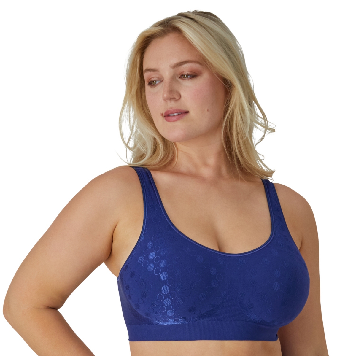 Bali Comfort Revolution Comfortflex Fit Shaping Seamless Wireless Full Coverage Bra-3488  Medium  Blue