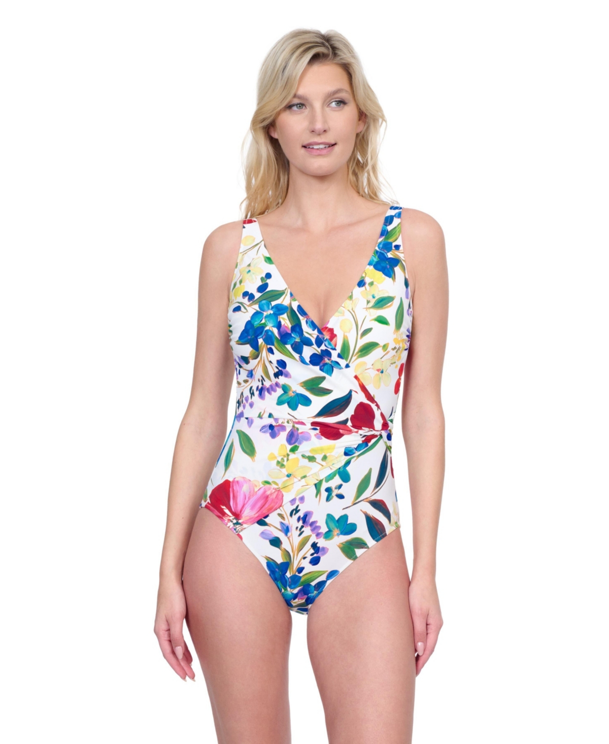Click here for Garden Dream V-Neck Surplice One-Piece Swimsuit -... prices