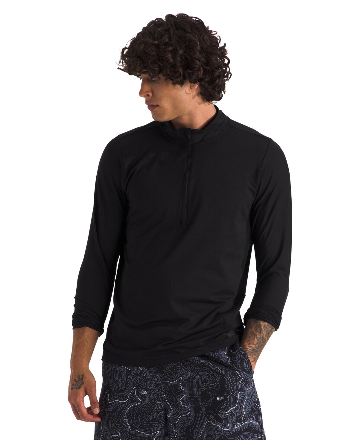 Click here for The North Face Mens Dune Sky Zip T-Shirt - Black prices