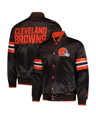 Starter Men's Brown Cleveland Browns Scout I Full-Snap Varsity Jacket ...