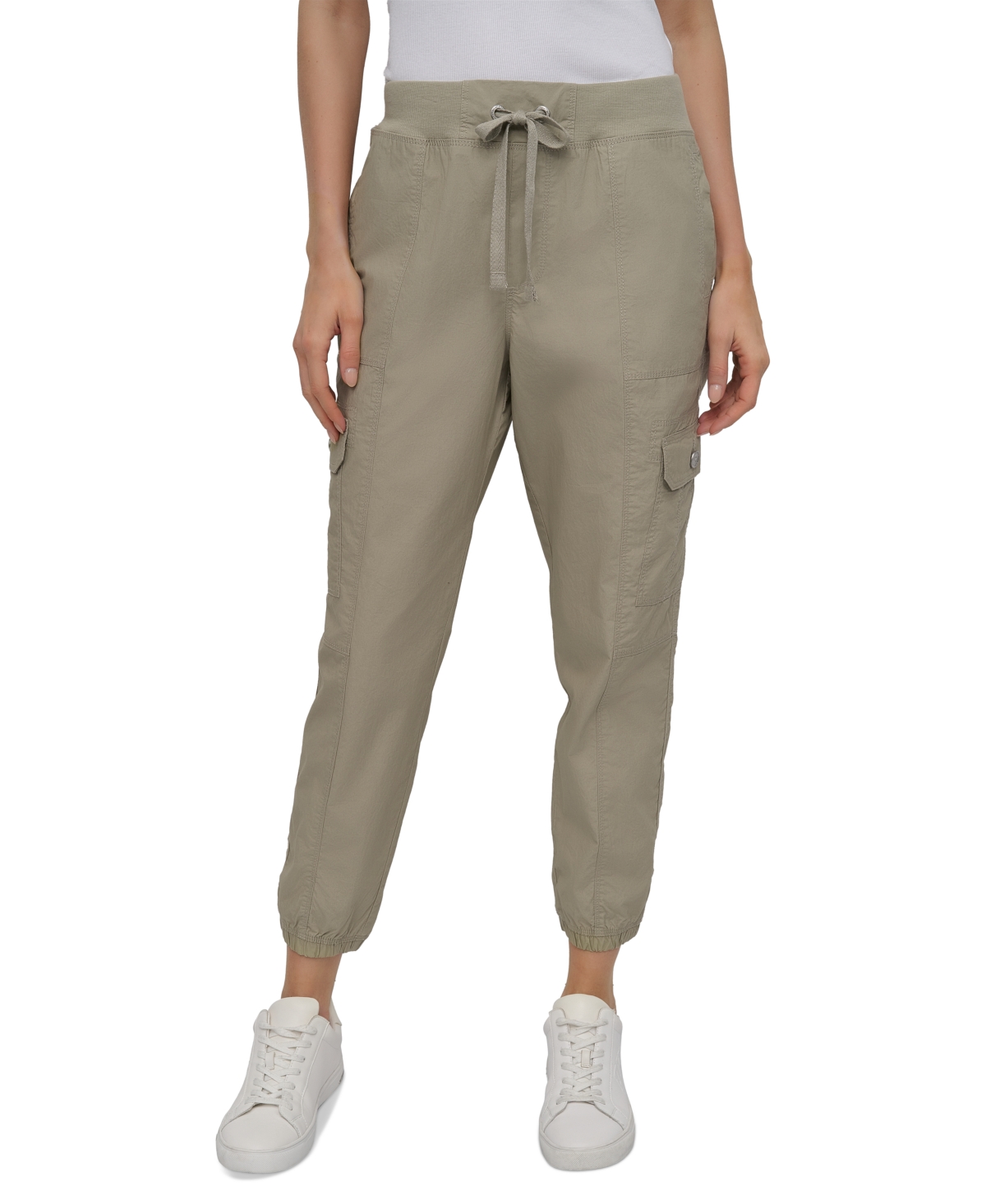 Click here for Dkny Sport Womens Cotton Ribbed-Waist Jogger Cargo... prices