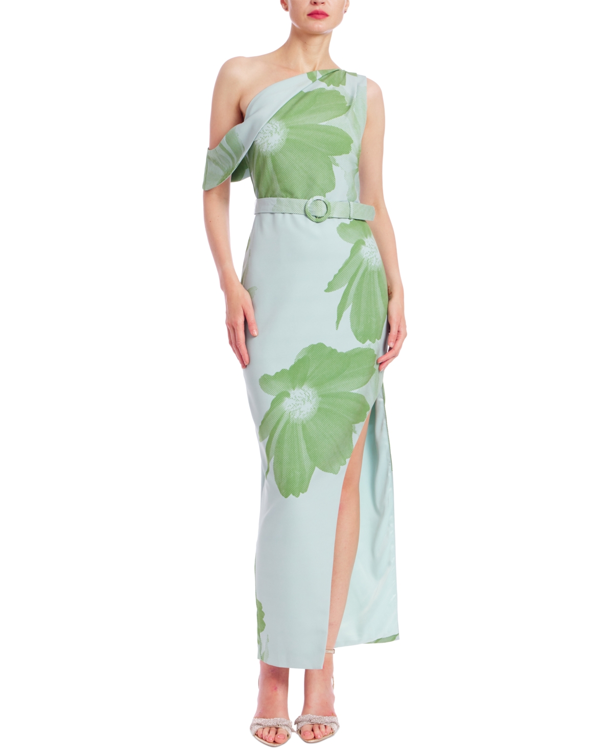 Click here for Jewel Badgley Mischka Womens Asymmetric Belted Flo... prices