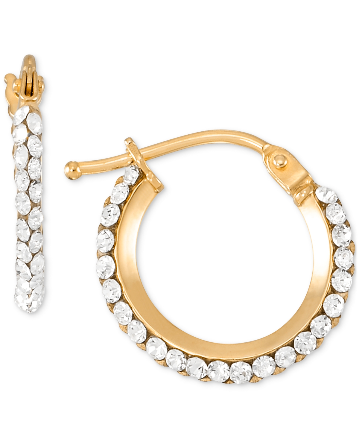 Click here for Crystal Hoop Earrings in 10k Yellow Gold - Gold prices