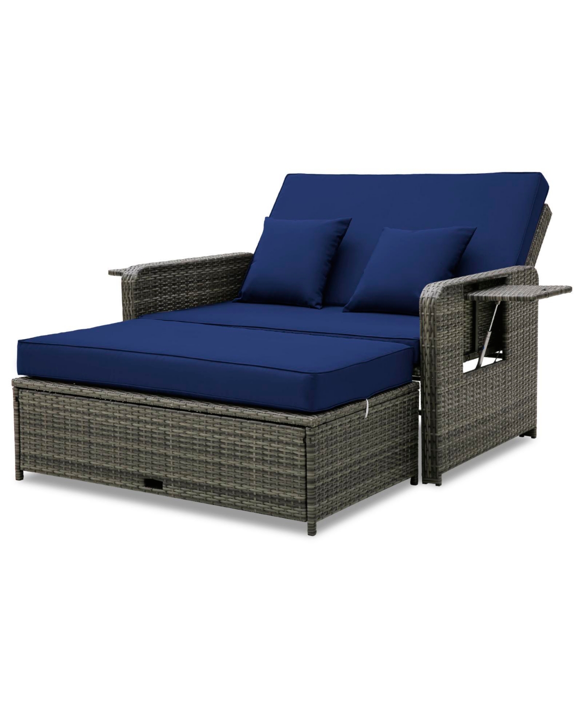 Click here for Patio Wicker Loveseat Sofa with Multipurpose Ottom... prices