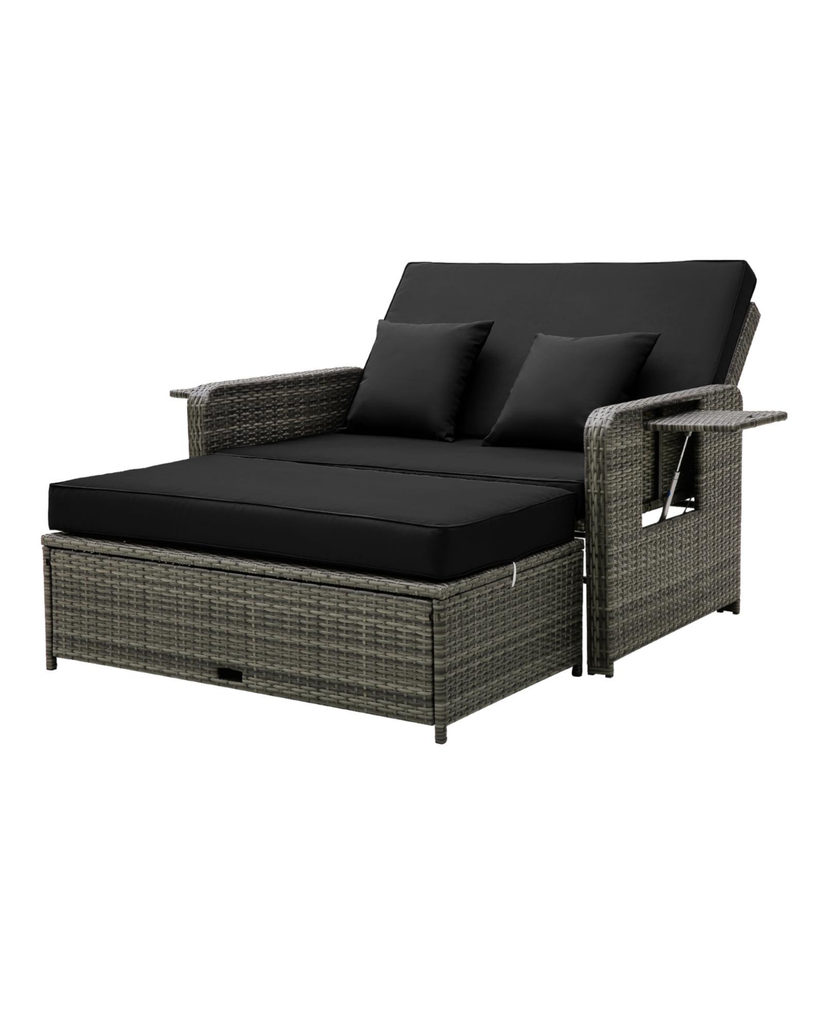 Click here for Patio Wicker Loveseat Sofa with Multipurpose Ottom... prices