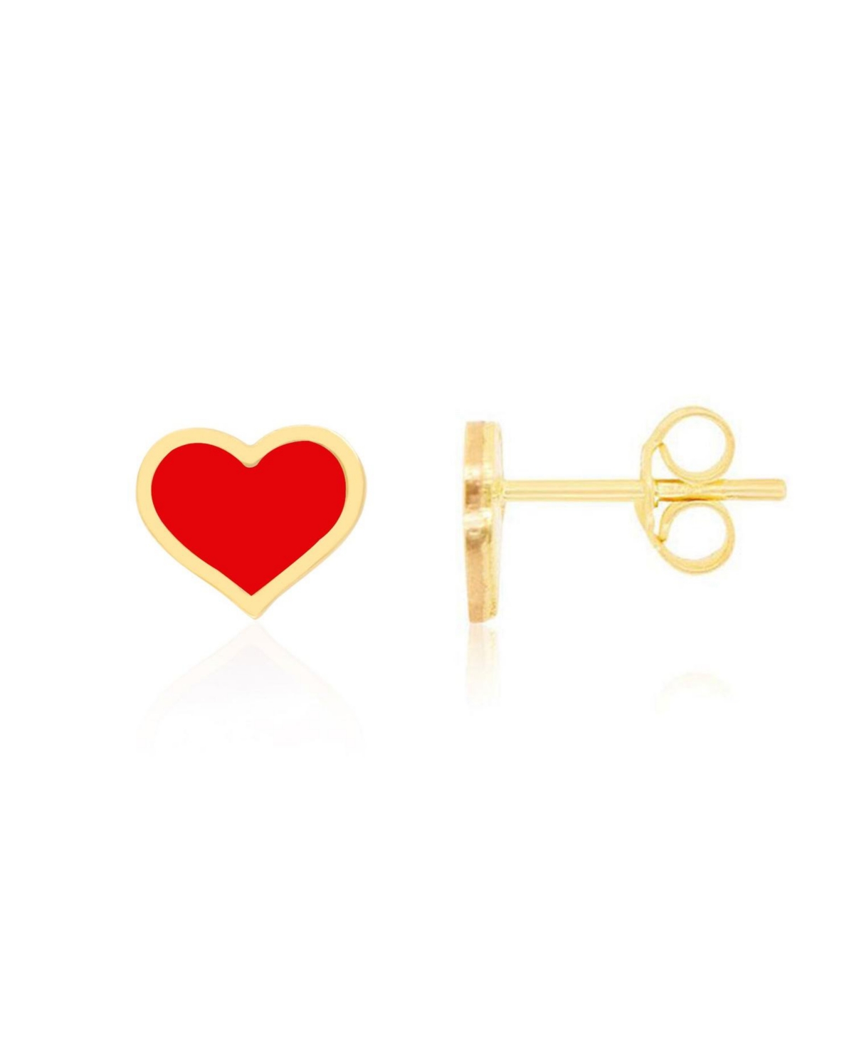 Click here for The Lovery Large Coral Heart Stud Earrings 14k Gol... prices