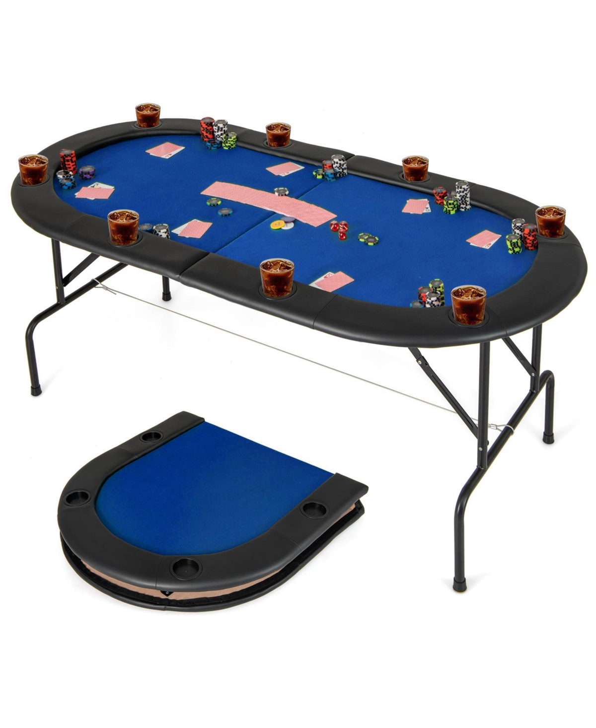Click here for 8-Player Texas Holdem Foldable Poker Table Space-S... prices