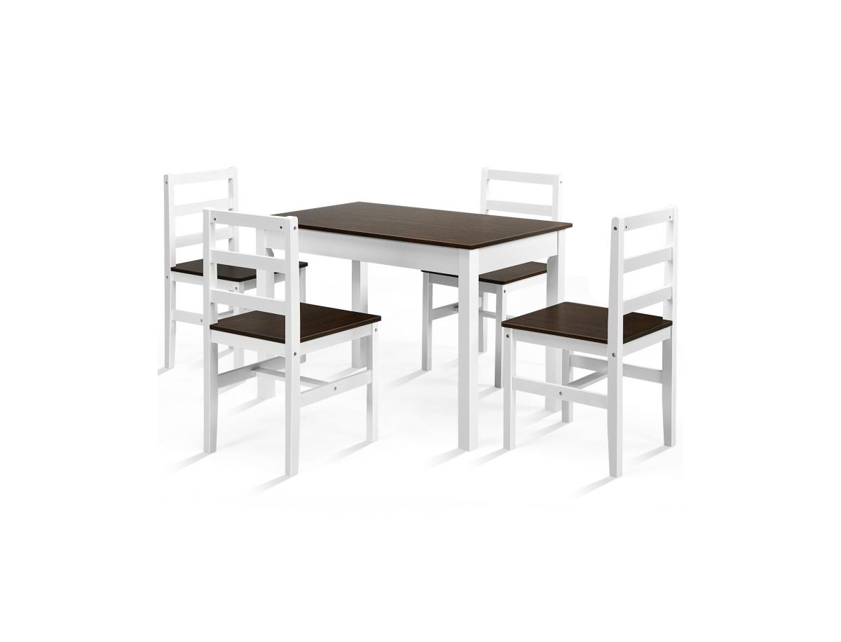 Click here for 5 Pieces Solid Wood Compact Kitchen Dining Set - W... prices