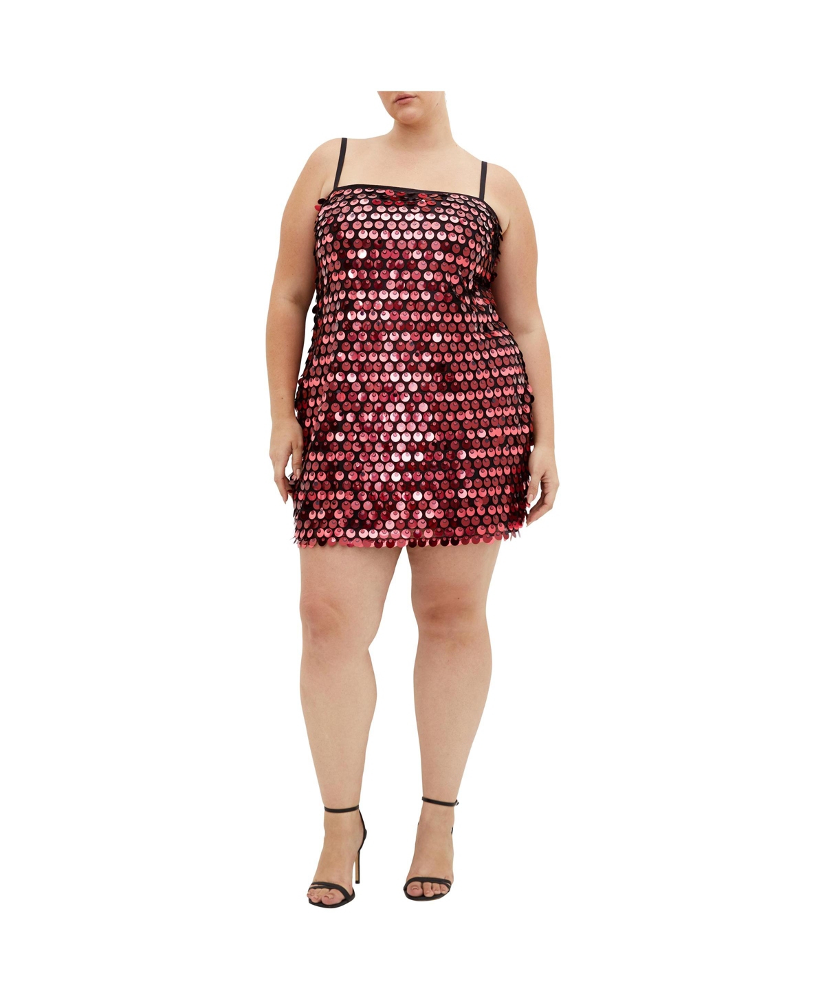 Click here for City Chic Plus Size Mini Disco Dress - Pink prices