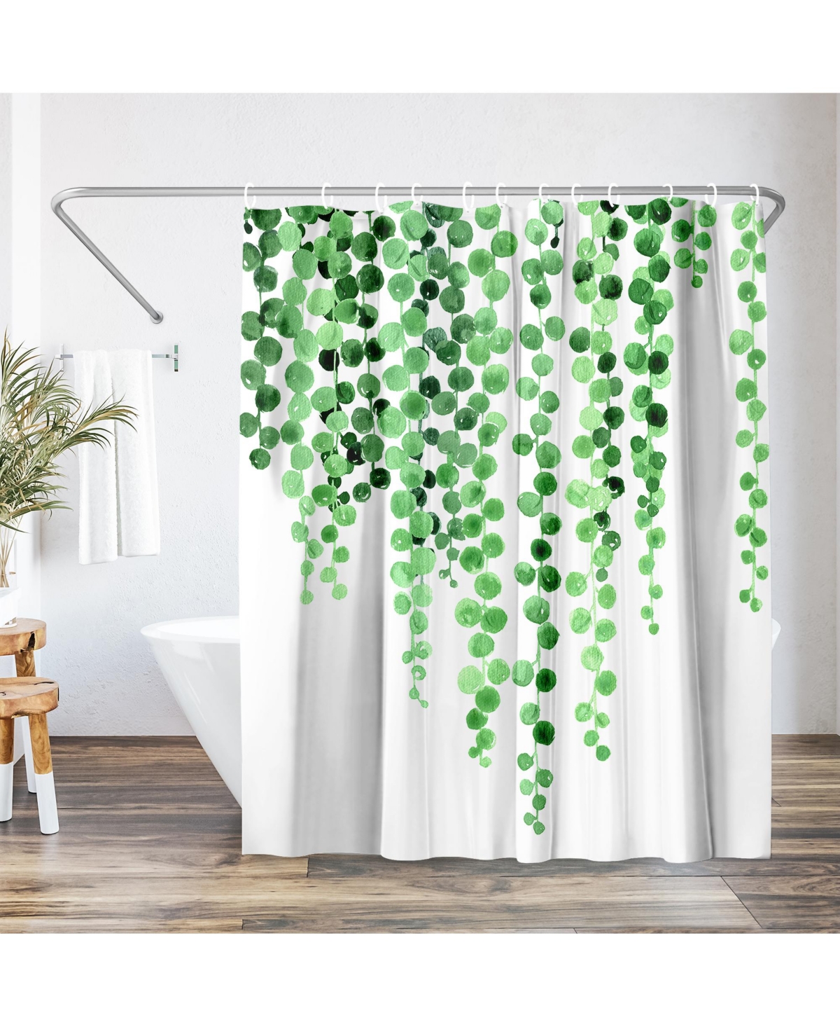 Click here for 71x74 Minimalist Floral Shower Curtain - 100 Polye... prices
