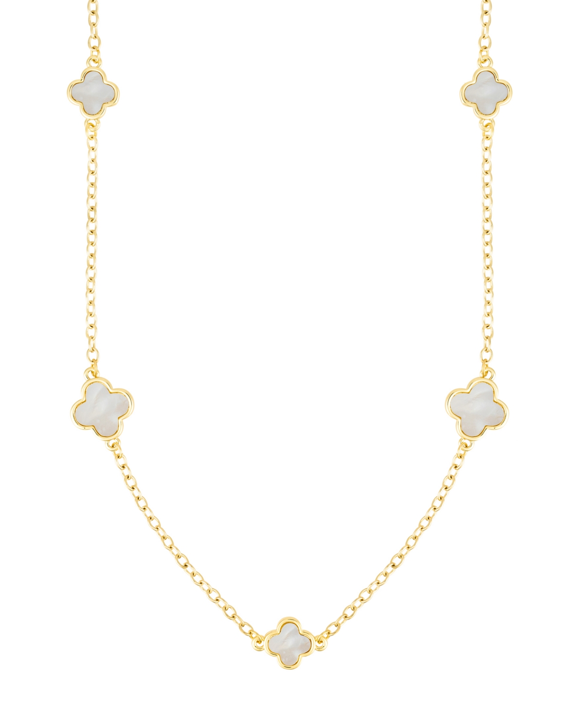 Click here for Adornia Gold Mother of Pearl Flower 36 Station Nec... prices